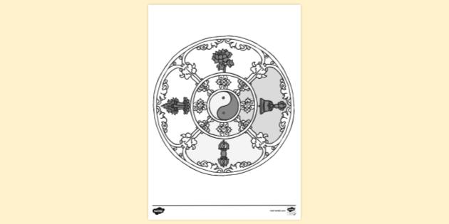 FREE! - Easy Cute Mandala Colouring Page (teacher made)