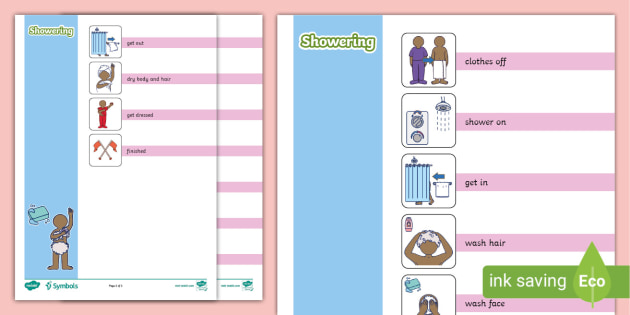 Twinkl Symbols: Showering Visual Schedule (teacher made)