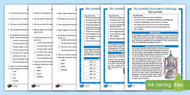 KS2 FA Cup Differentiated Reading Comprehension Activity
