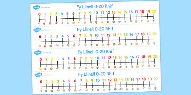 Welsh Number Line 0-20
