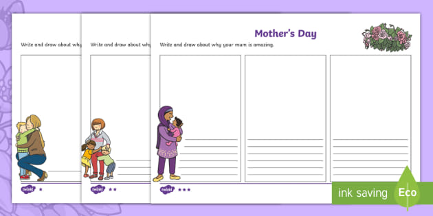 Mother's Day Description Differentiated Writing Template