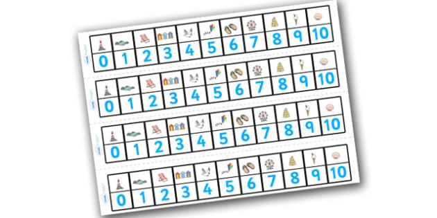 Seaside Number Track (1-10) - Seaside, Summer, Maths, Math, number track