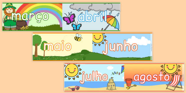 Months of the Year Display Borders Portuguese (teacher made)