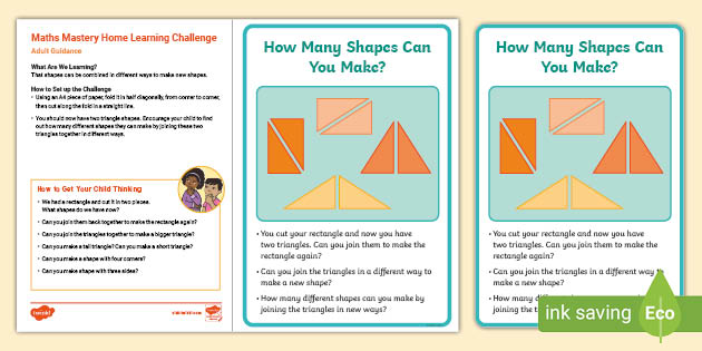 👉 Maths Home Learning Challenge: How Many Shapes Can You Make?