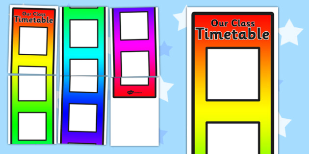 Rainbow Vertical Visual Timetable Display
