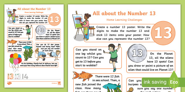 👉 EYFS Maths: All about the Number 13 Home Learning Challenges