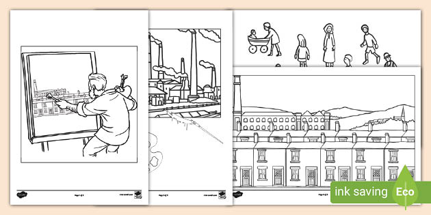 Lowry Inspired Colouring Pages (teacher made)