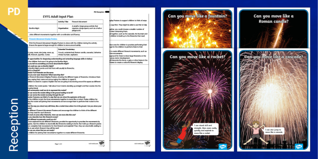 EYFS Firework Movements Adult Input Plan and Resource Pack