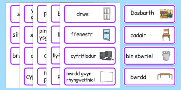 Classroom Word Cards Cymraeg (teacher made)