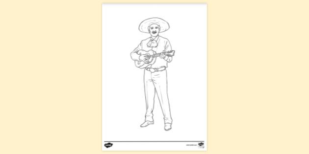 FREE! - Mariachi Player Colouring Sheet | Colouring Sheets