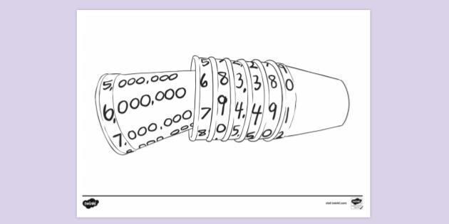 FREE! - Place Value Cups Colouring Sheet Colouring | Colouring Sheets