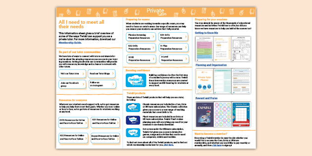 FREE! - One-Page Tutor Membership Information (teacher made)