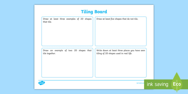 Tiling 2d Shapes Board Worksheet Teacher Made