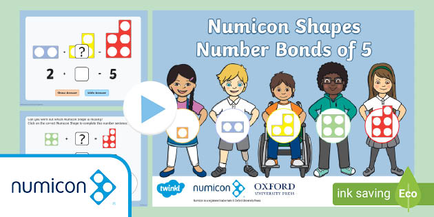 👉 Number Shapes Number Bonds of 5 PowerPoint