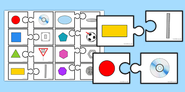 2D Shapes in the Environment - Matching Cards (teacher made)