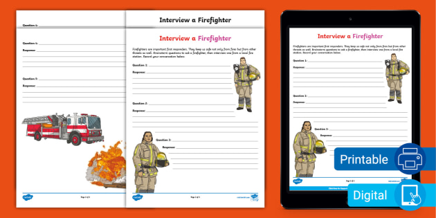 Interview a Firefighter Activity (teacher made)