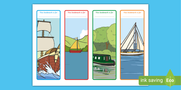 FREE! - Boat Bookmarks (teacher made)