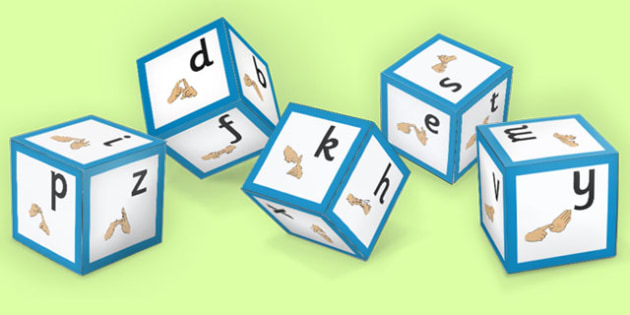 Alphabet Sound Dice with British Sign Language - sign