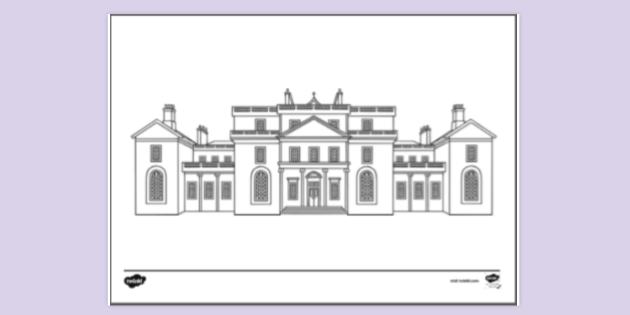 FREE! - Gateshead Hall Colouring Sheet | Colouring Sheets