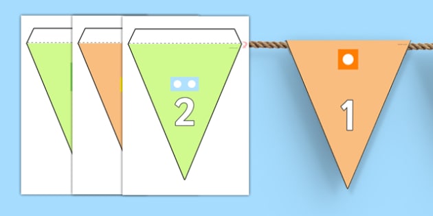 Number Line to 50 with Counting Shapes Bunting - bunting