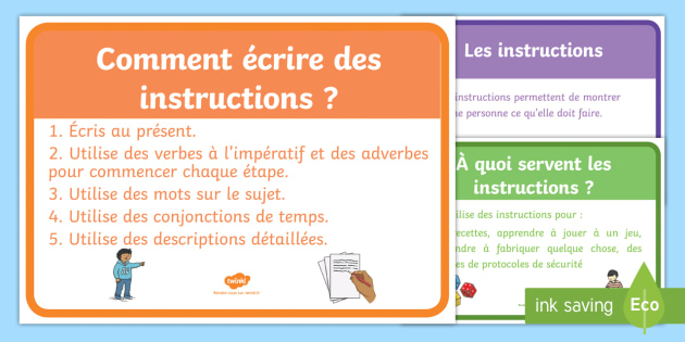 Posters d'affichage : Les instructions (teacher made)