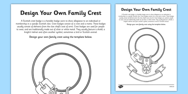 Design Your Own Scottish Clan Crest Worksheet / Worksheet