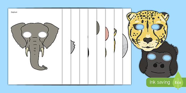 African Jungle Animals Role Play Masks