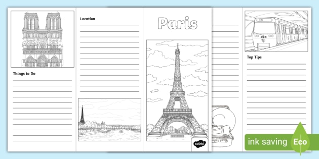 Paris Travel Leaflet Template,Paris (Teacher-Made)