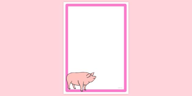 FREE! - Simple Blank Pig Page Border | Page Borders | Twinkl