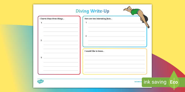Diving Write Up Worksheet