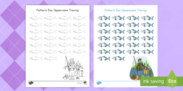 * NEW * Father's Day Uppercase Tracing Activity Sheet - Early