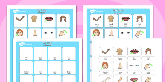 My Body Vocabulary Matching Mat Romanian Translation - romanian