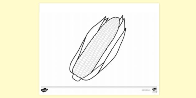 FREE! - Corn Sweetcorn on the Cob Colouring | Colouring Sheets