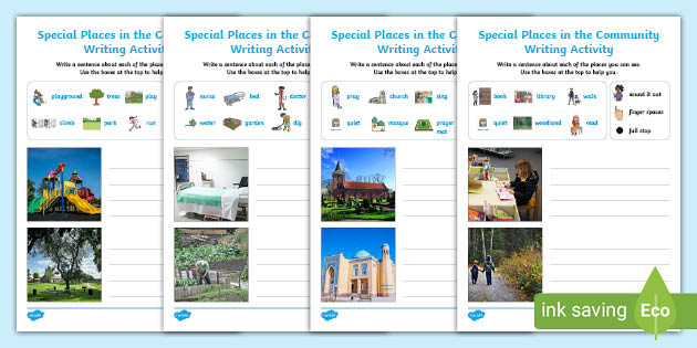 Special Places in the Community Early Writing Activity