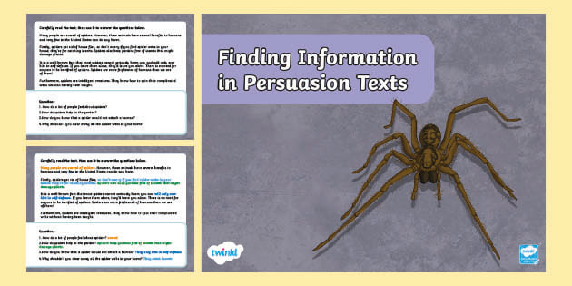 Finding Information in Persuasion Texts PowerPoint