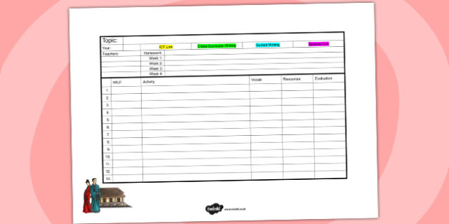Shang Dynasty Mid Term Planning Template (teacher made)