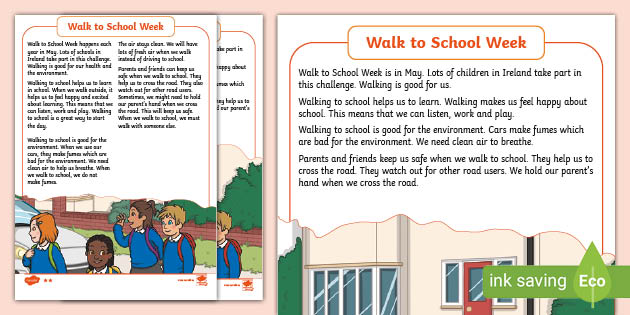 Walk to School Week Differentiated Reading Comprehension