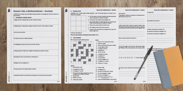 👉 Number Worksheet | Reason like a Mathematician | KS3 Maths