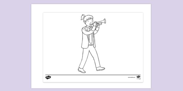 FREE! - Trumpet Player Colouring Sheet - Colouring Sheets