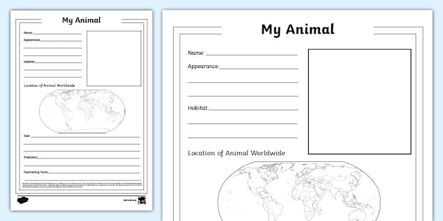 Printable Animal Fact File Template