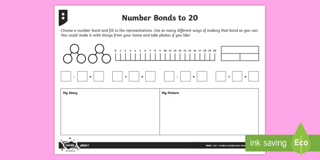 Mastering Bonds to Twenty Differentiated Worksheet / Worksheets