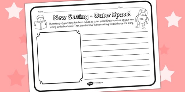 New Setting Outer Space Comprehension Worksheet