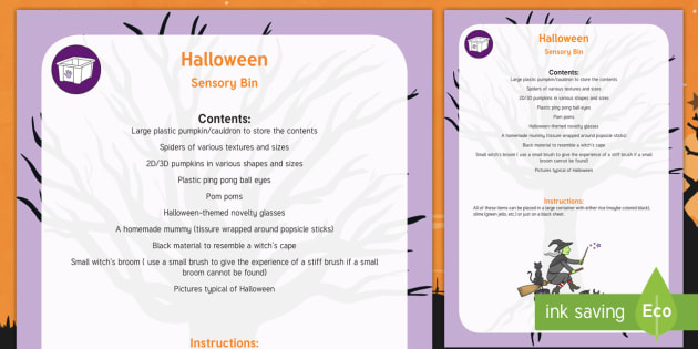 Halloween Sensory Bin (teacher made)