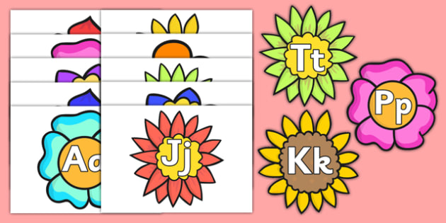 Alphabet on Flowers Uppercase and Lowercase (teacher made)
