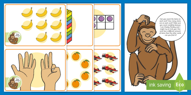 Cheeky Monkey Number 8 Counting Cards Activity Pack