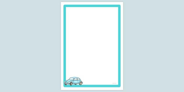 FREE! - Simple Blank Clean Car Page Border | Page Borders | Twinkl