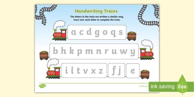 Handwriting Train Activity Sheet
