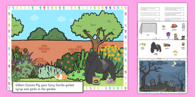 Silly G Sentences Cut and Stick Pictures (teacher made)