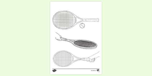FREE! - Tennis Racket Colouring Sheet (teacher made)