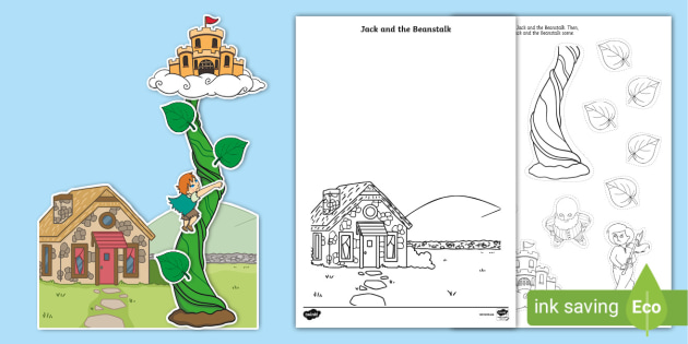 Jack and the Beanstalk Colour and Cut Activity